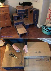 20 Cheap DIY Cardboard Cat House Ideas - Blitsy