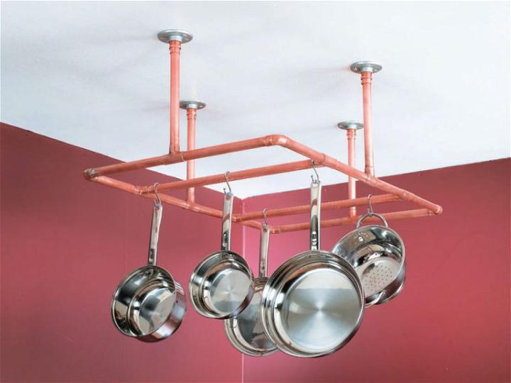 25 DIY Hanging Pot Rack Ideas for Your Kitchen - Blitsy