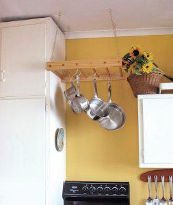 25 DIY Hanging Pot Rack Ideas for Your Kitchen - Blitsy
