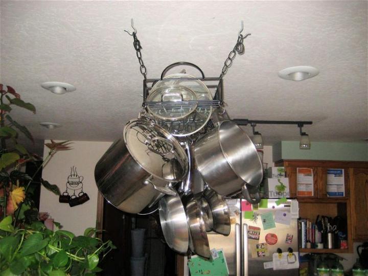 25 DIY Hanging Pot Rack Ideas for Your Kitchen - Blitsy