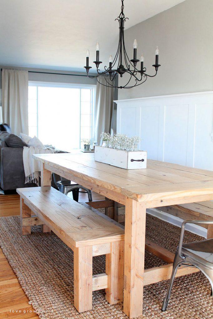 40 Free DIY Farmhouse Table Plans To Get Rustic Style - Blitsy