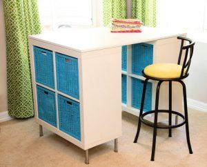 25 DIY Craft Table Ideas with Storage and Easy To Build - Blitsy