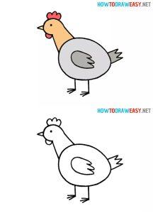 25 Easy Chicken Drawing Ideas - How to Draw a Chicken