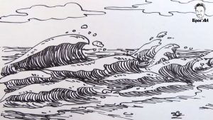 18 Easy Wave Drawing Ideas - How to Draw a Wave