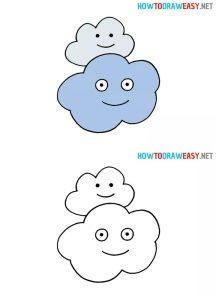 20 Easy Cloud Drawing Ideas - How To Draw A Cloud - Blitsy