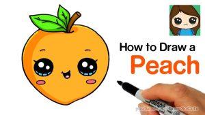15 Simple Peach Drawing Ideas - How to Draw a Peach - Blitsy