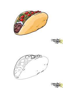 Taco Drawing - Step by Step Instructions - Blitsy