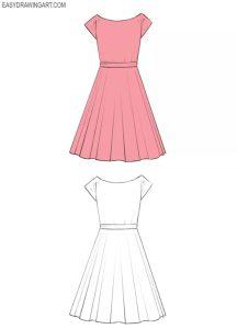 30 Easy Dress Drawing Ideas - How to Draw a Dress