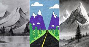 25 Easy Mountain Drawing Ideas - How to Draw a Mountain