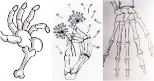 20 Skeleton Hand Drawing Ideas - How to Draw a Skeleton Hand