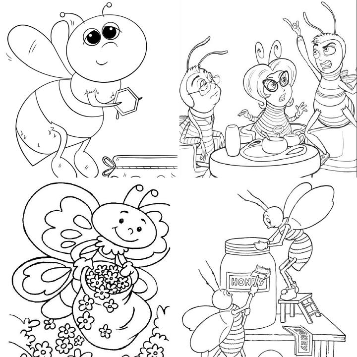 25 Free Bee Coloring Pages for Kids and Adults