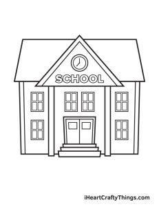 25 Easy School Drawing Ideas - How to Draw a School