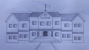 25 Easy School Drawing Ideas - How to Draw a School