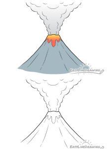25 Easy Volcano Drawing Ideas - How to Draw