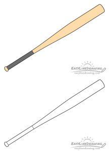 25 Easy Baseball Bat Drawing Ideas - How to Draw