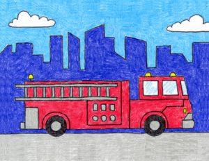 25 Easy Fire Truck Drawing Ideas - How to Draw