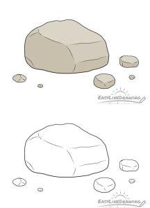 25 Easy Rocks Drawing Ideas - How to Draw Rocks