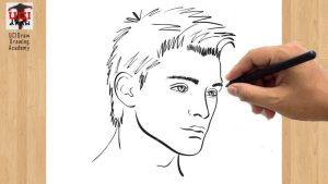 25 Easy Male Face Drawing Ideas - How to Draw