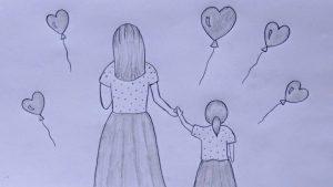 25 Easy Mother and Daughter Drawing Ideas to Draw