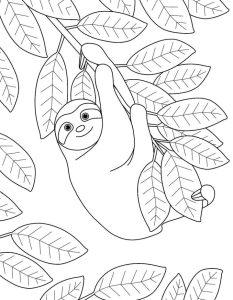 15 Free Sloth Coloring Pages for Kids and Adults