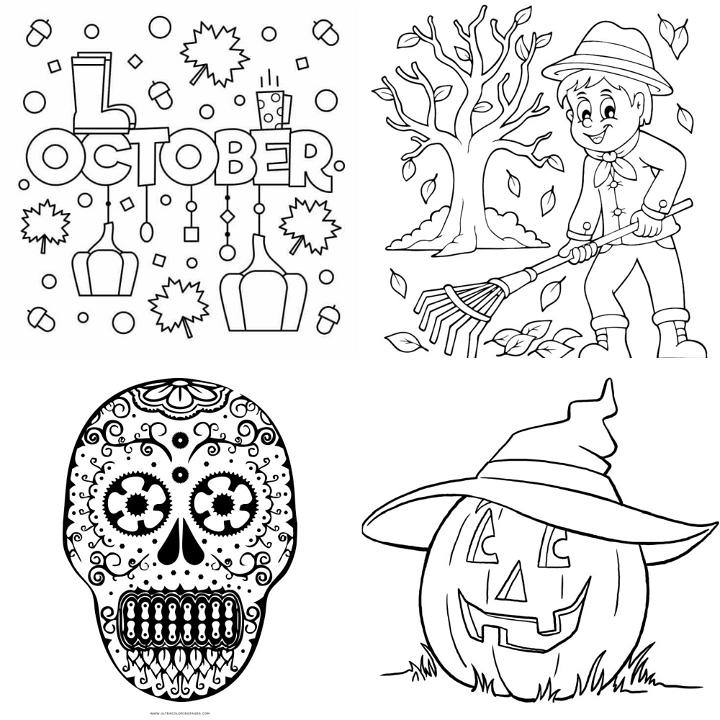 20 Free October Coloring Pages for Kids and Adults
