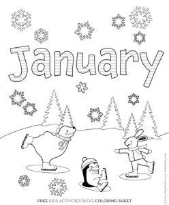 20 Free January Coloring Pages for Kids and Adults