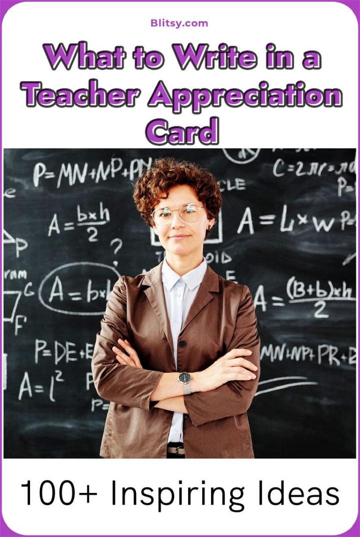 What to Write in a Teacher Appreciation Card - Blitsy